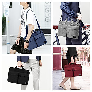 KINGSLONG Slim 17.3 inch Laptop Bag Sleeve Carrying Case with Shoulder Strap, Notebook Ultrabooks Computer Handbag Cover for Men Women Fit for Acer Asus Lenovo HP Toshiba Grey