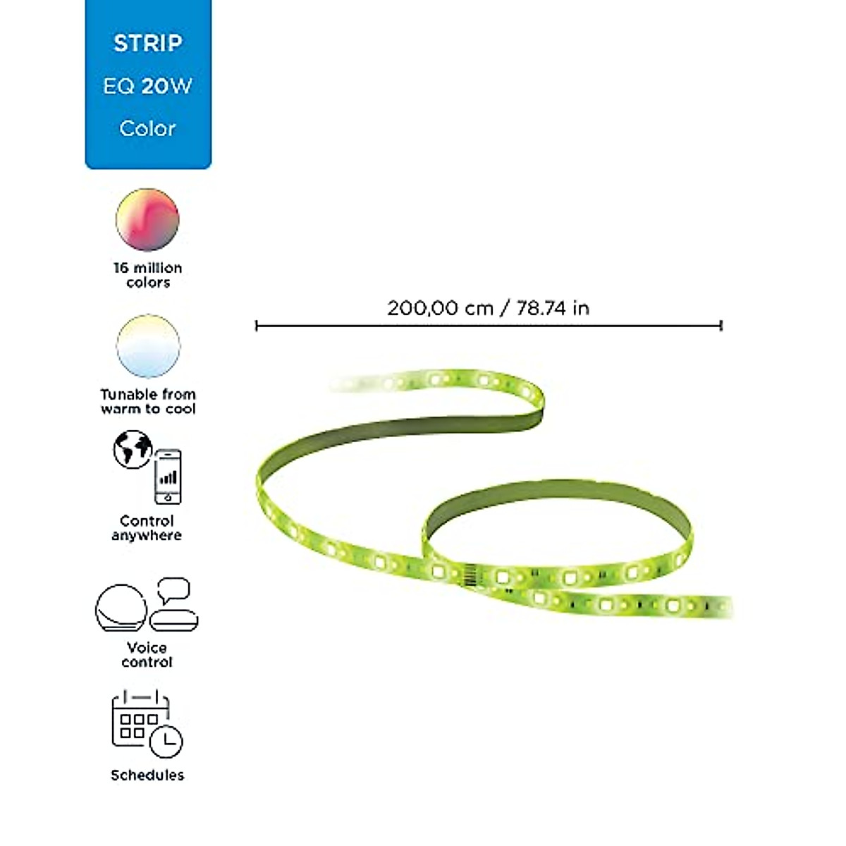WiZ Connected 9ft Smart WiFi Color LightStrip Base Kit Plus Extension, 16 Million Colors, Compatible with Alexa and Google Home Assistant, No Hub Required
