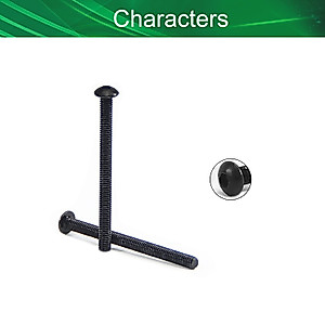 Yinpecly M4x50mm Button Head Socket Cap Screw Carbon Steel Fastener Rustproof Fully Threaded Fitting Hex Drive Cap Bolts Black 20Pcs
