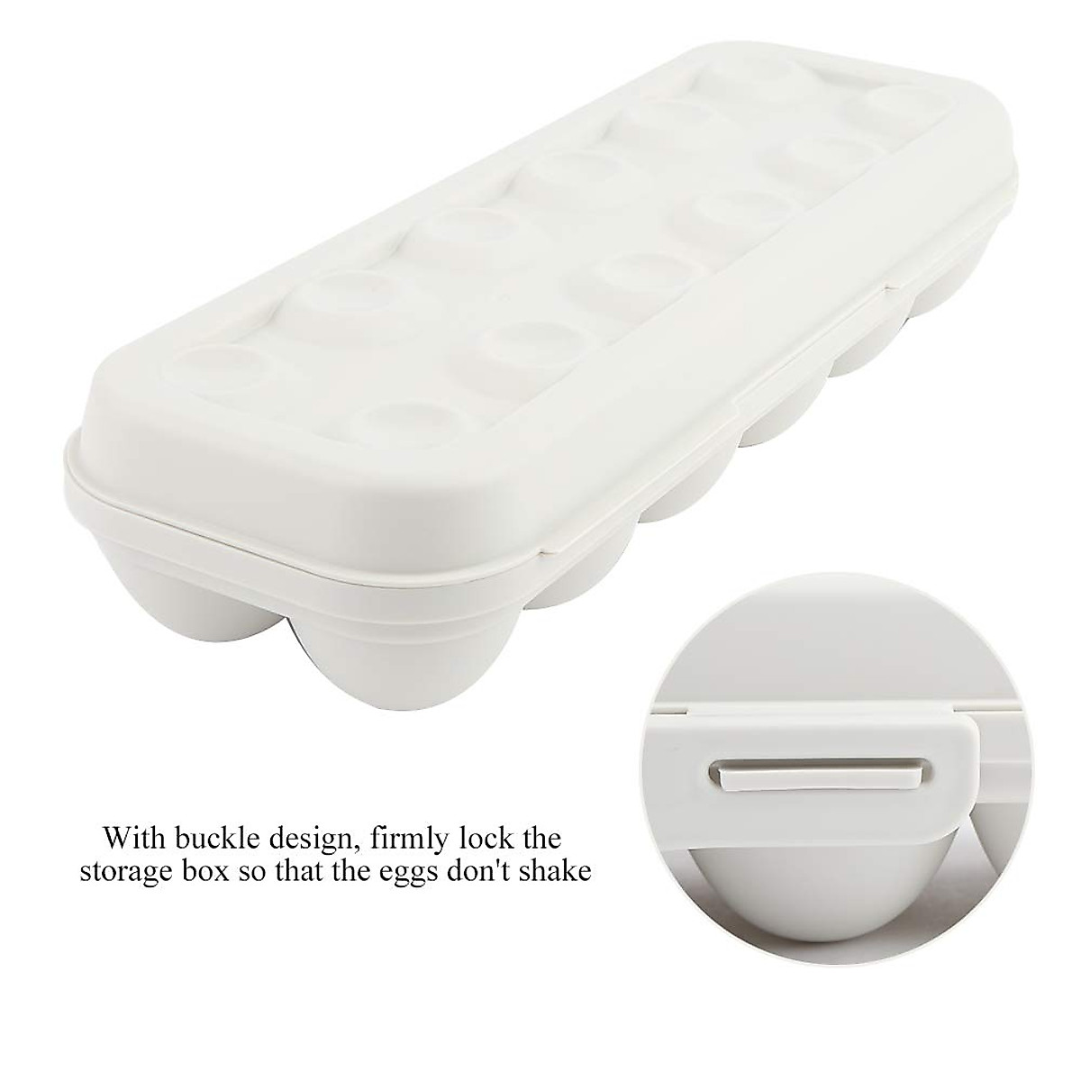 Egg Holders 12 Grids Kitchen Egg Holder For Refrigerator Plastic Egg Storage Container Fridge Egg Organizer Egg Holder Refrigerator Egg Trays Reusable Egg Container Egg Carton Egg Case