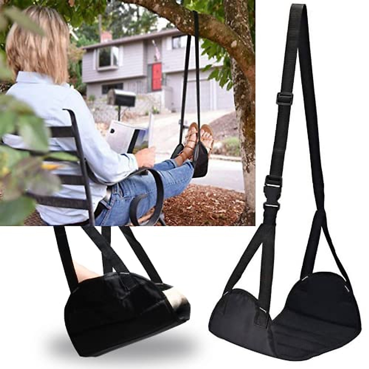 Airplane Footrest with Memory Foam Portable Travel Plane Leg Rest Foot Hammock Adjustable Height Travel Accessories Trian Home Office Relax Your Feet