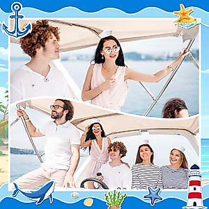 Tigeen Halloween White Mini Captain Hat Headband 15 Cm Sailor Hat Headbands Navy Sailor Hat for Yacht Nautical Dressing Up Theme Role Play Party Costume Accessory