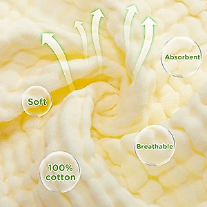 Tegeme 10 Pack Baby Muslin Burp Cloths Large 20" by 10" Cotton Absorbent Washcloths Burp Cloths for Baby Burping Cloth Diapers Bibs for Baby Registry as Shower,Great Shower Gift (Multi Colors)