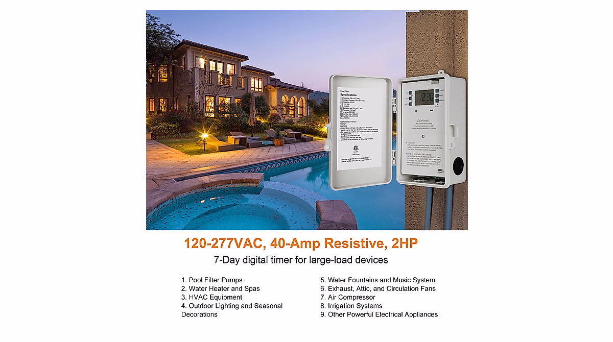 Suraielec 7-Day Digital Pool Timer for Hassle-Free Scheduling