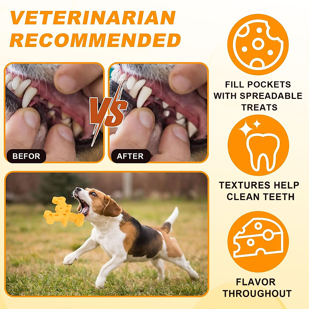 Generic Novel Multipurpose Running Cheese Chew Bone Toys with Treats Pocket for Aggressive Chewers - Durable Nylon Dog Toys with Cheese Flavor for Large Medium and Small Breeds