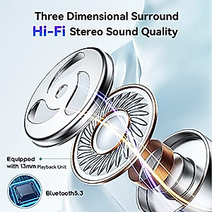 AITYYOX Bluetooth Headphones Wireless Earbuds 40H Playtime with IPX5 Waterproof LED Power Display Charging Case Smart Touch Control Ear Buds Built in Mic for Sports for Android iOS PC Black