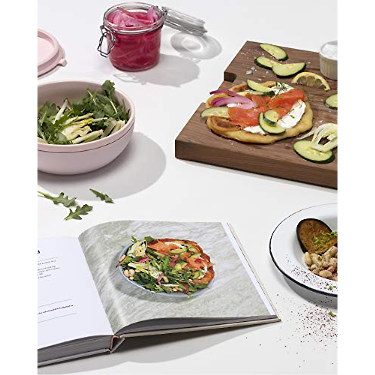 W&P Porter Ceramic Bowl Lunch Container w/ Protective Non-slip Exterior, Cream 1 Liter | Lid & Snap-tight Silicone Strap | Food Storage, Bento Box, Meal Prep | BPA-Free Ceramic