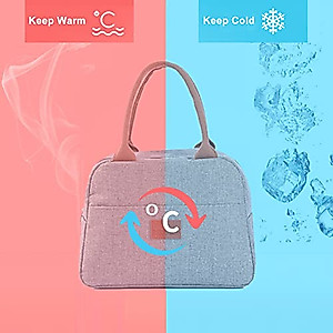 Eneteck Insulated Lunch Bag for Women, Reusable Lunch box for Adults, Insulated lunchbox Men Women, Lunch Tote Bags for Work, Picnic, Camping or Travel(Strip)