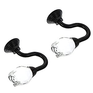 Healifty Curtain Ties Crystal Rose Flower Wall Decorative Tieback Hooks Curtain Tassel Hanger Holder Clothes Hat Towel Coat Hanger Hook for Home Decoration Curtain Tiebacks