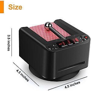 Nileole-YOUPAI Automatic Card Dealer Machine, 360° Rotating 2 Decks Card Dealer, Built-in 2800MAH Rechargeable Battery, Casino Playing Card Table Accessories for UNO, Blackjack, Texas Hold'em (White)