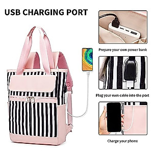 seyfocnia Laptop Backpack for Women,Teacher Backpack Tote Backpack Computer Backpack Travel Casual Backpack with USB Charging Port Work Bag Fits 15.6 Inch Laptop