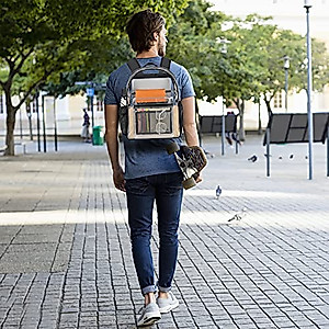 AROUVOG Clear Backpack for School, Heavy Duty PVC Transparent Backpack, Clear Book Bag,See Through Backpacks for College Concert Travel (Medium)