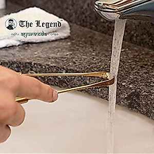 The Legend Pack of 3 Ayurveda Heavenly Copper Tongue Cleaner or Scraper | Metal Tongue Scraper and Handmade (Pack of 3 Thick Handle)