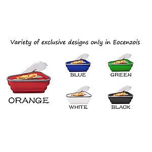 Eocenzois Reusable Silicone Pizza Storage Container, Adjustable Pizza Box, Microwaveable & Portable Pizza Slice Container, leak-proof, BPA free (Red)