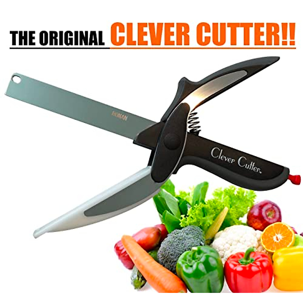 Clever Cutter 2-in-1 Knife & Cutting Board- The Original Quickly Chops Your Favorite Fruits, Vegetables, Meats, Cheeses & More in Second, Replace your Kitchen Knives and Cutting Boards