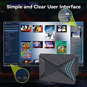 Retro Game Console HDD 2T Built in 4280 Retro Games, 18 Large-Scale Emulator Console, Launchbox Game System for Win 8.1/10/11 Plug and Play, Up to 6GB/s, 5400 RPM