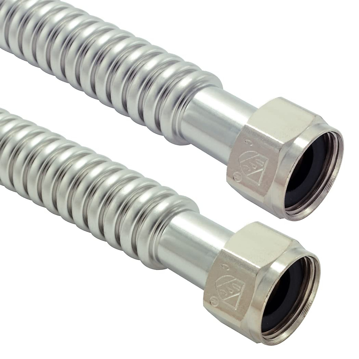 TT FLEX Stainless Steel Corrugated Water Heater Connector Flexible for Water Heater Water Softener,1" FIP x 1" FIP, 0.92" ID x 18" Length (2 Pack)