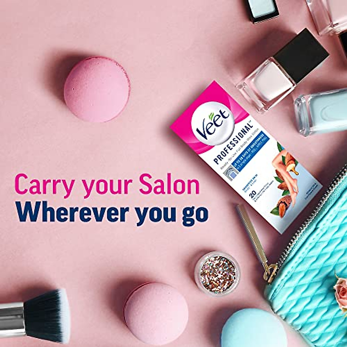 Veet Full Body Waxing Kit for Sensitive Skin - 20 Strips (Pack of 2)