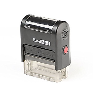 ExcelMark A-1539 Self-Inking Rubber Stamp - Received with Signature Line - Red Ink
