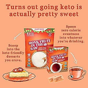 MONK FRUIT IN THE RAW, Natural Monk Fruit Sweetener w/ Erythritol, Sugar-Free Keto, Gluten Free, Zero Calorie, Low Carb, Vegan, Sugar Substitute, 16 oz. Baking Bag (Pack of 1)