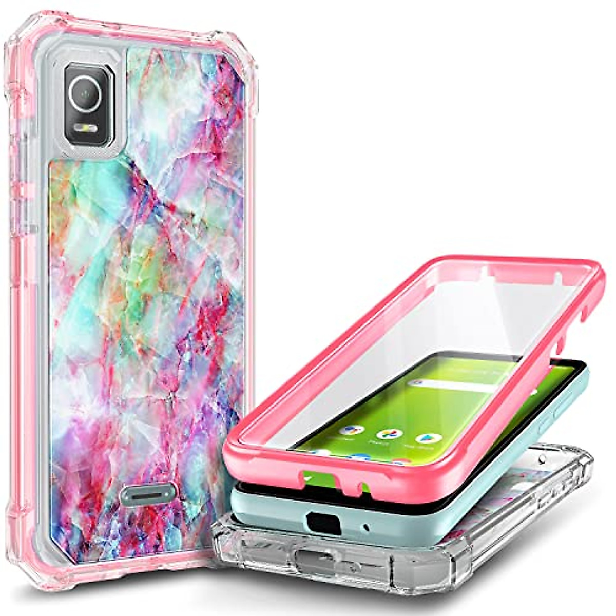 NZND Designed for Alcatel TCL 30Z (T602DL) Case, TCL 30 LE Phone Case with [Built-in Screen Protector], Full-Body Protective Shockproof Rugged Bumper Cover (Fantasy)