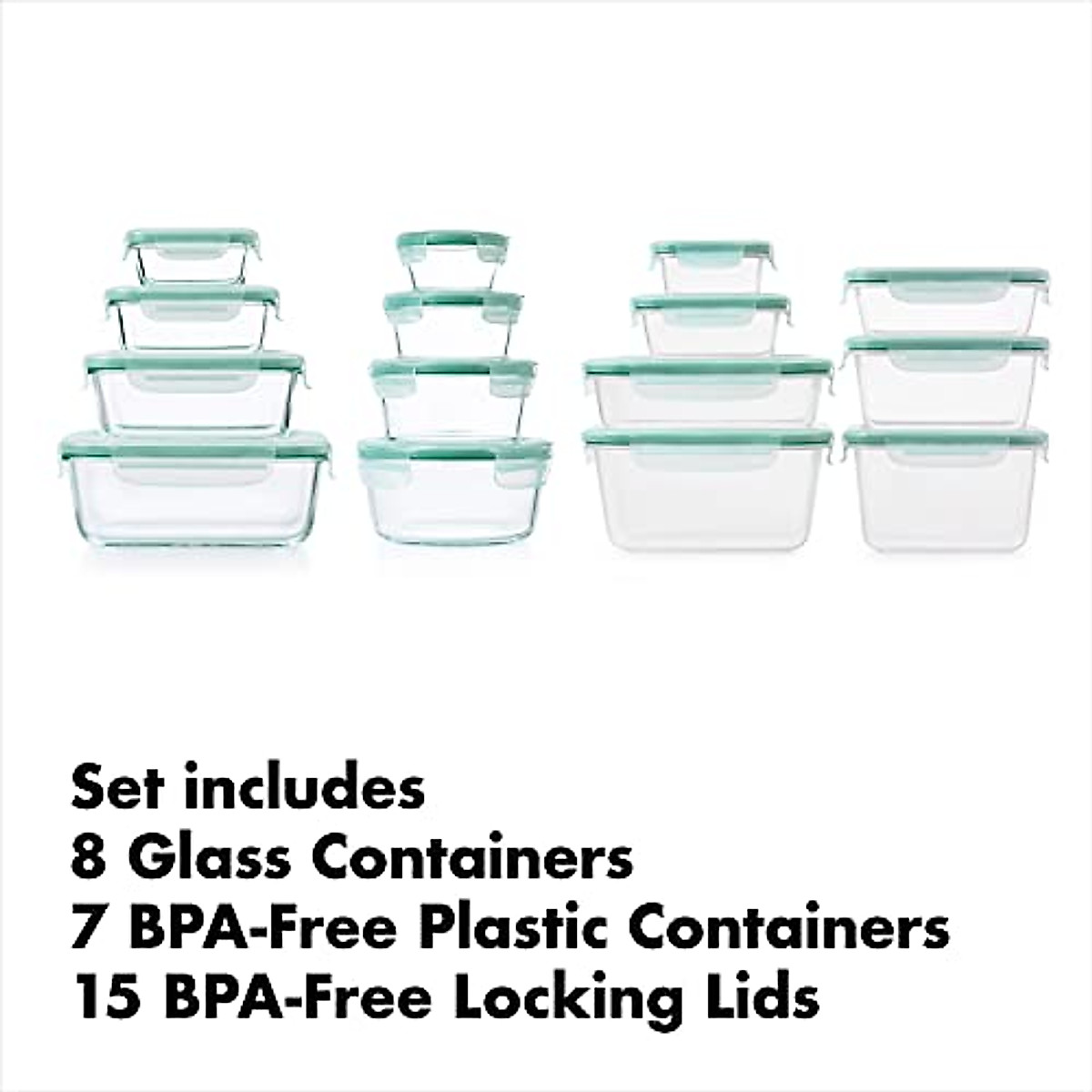 OXO Good Grips 30 Piece Smart Seal Glass & Plastic Container Set
