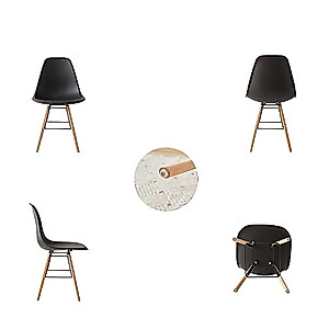 luckeu Mid Century Modern Dining Chair Set of 6, Lounge Side Chairs with Natural Beech Wood Legs, Pre Assembled Style DSW Chairs Plastic Shell Chair for Kitchen, Dining, Bedroom, Living Room