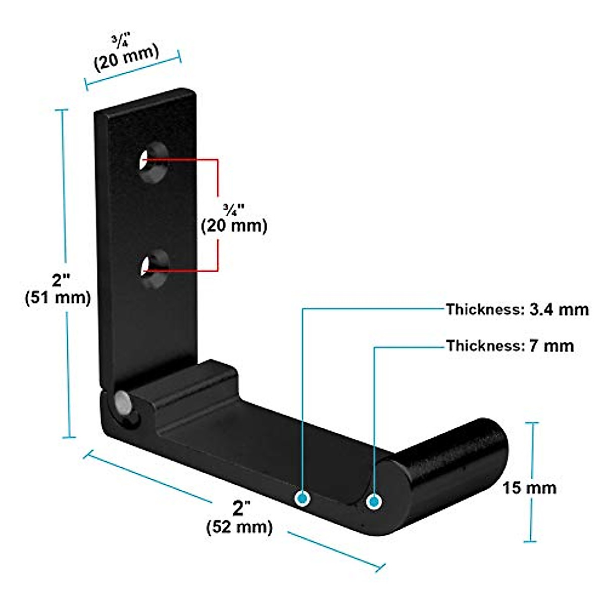 heneng 10 Pack 2" Black Folding Coat Hook w/Screws, Aluminium Alloy Foldable Hooks No Rust Wall Mounted for Keys, Towel, Hat, Bags, Headphones Holder, Headset Wall Hanger, Max.Load 44lb