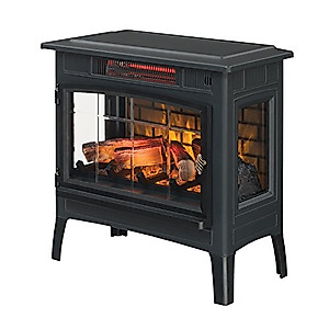 Duraflame Electric Infrared Quartz Fireplace Stove with 3D Flame Effect, Black