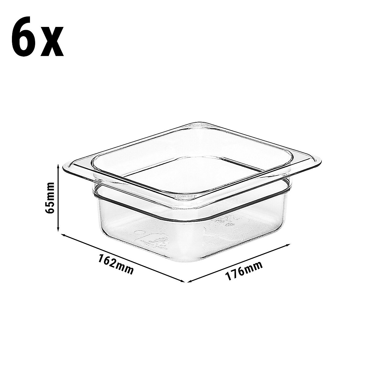 Cambro Camwear Food Pan, 1/6 by 2-Inch, Clear