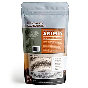Earth's Living Animin Calcium Bentonite Clay for Pets | 13 oz | Alkalizing Detox Powder Relieves Arthritis, Diarrhea etc | Cleanses Toxins, Parasites, Bacteria | Supports Digestive and Immune System