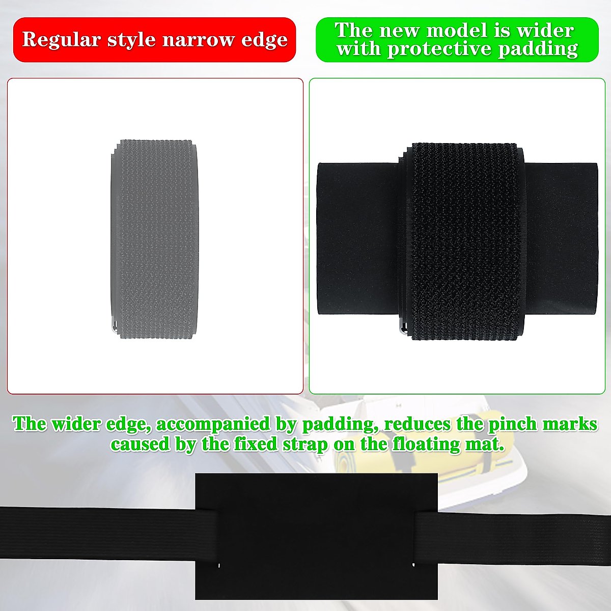 3 Set Floating Water Mat Straps with Pad Protectors, Floating Water Pad Straps Reusable Securing Straps for Storing Mats Up to 18 Feet Long or Shorter, Floating Mat Accessories, Storage Straps