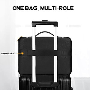 FYY 12-13.5" [Premium Leather] Laptop Sleeve Case Cover Bag for MacBook Pro/ MacBook Air/ iPad Pro 12.9 2018 2017 2016, Laptop Bag for 12"-13.5" Surface Lenovo Dell HP ASUS Acer Chromebook Black