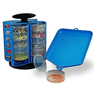 TIDY CRAFTS QUAD STOW N GO BLUE BEAD, JEWELRY, NOTIONS AND CRAFTS ORGANIZER