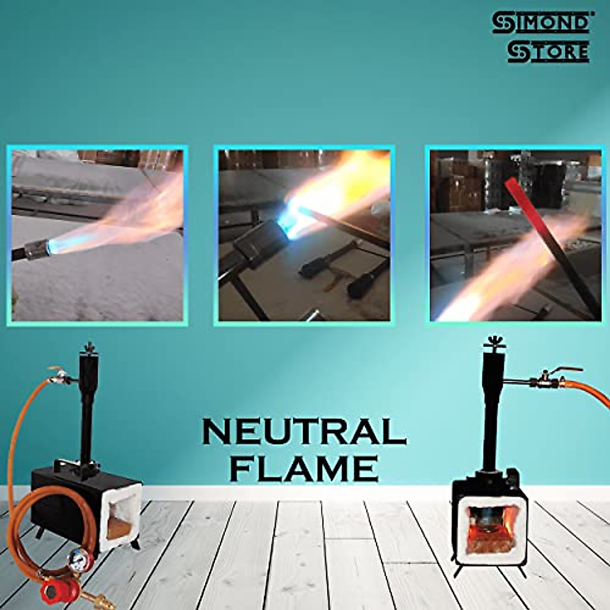Propane Single Burner (MS) For Propane Forge and Melting Furnace Blacksmith Tool Pack Includes Valve, Hose & Regulator