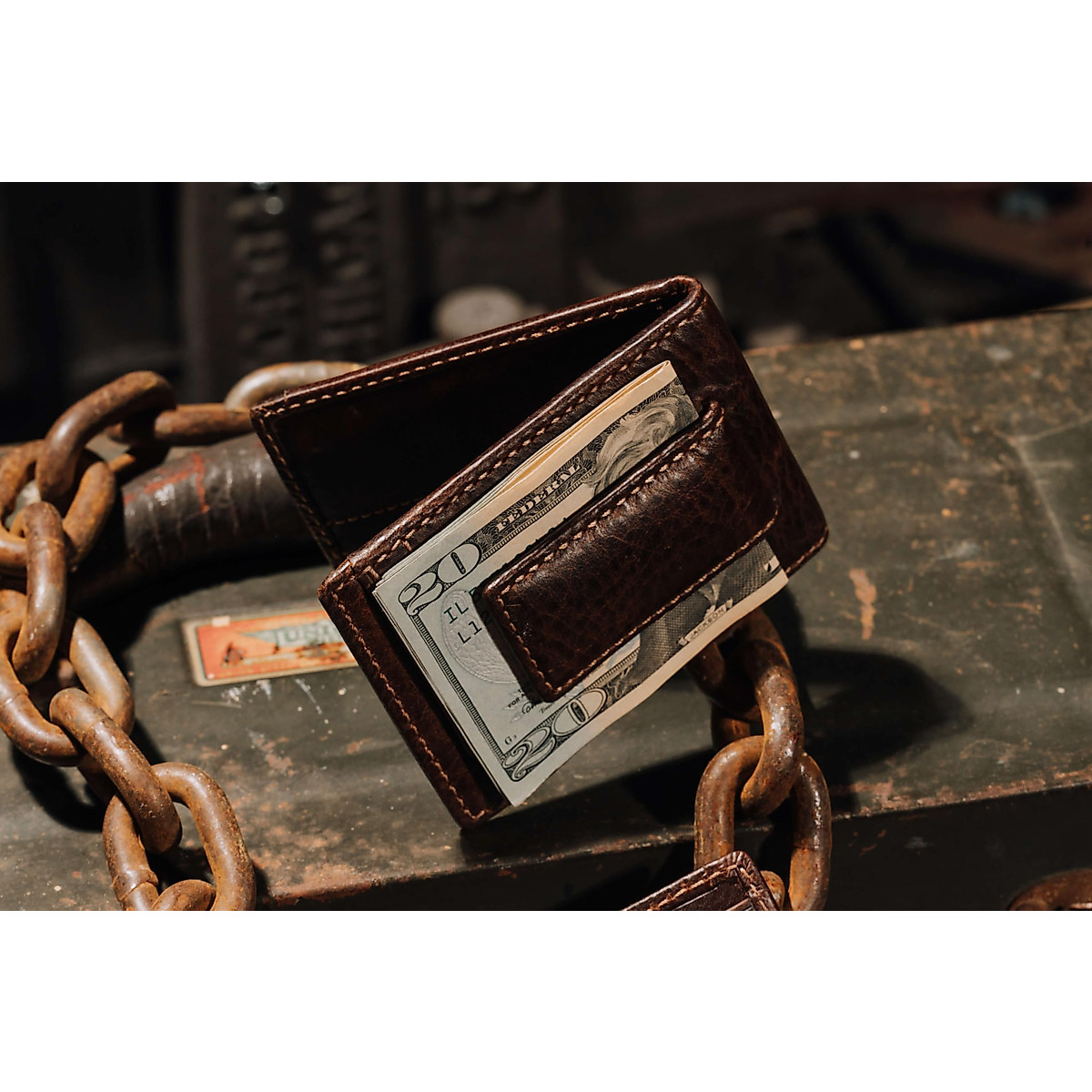 House of Jack Co. IVOR Bifold Wallet With Money Clip | Front Pocket Wallets for Men | Super Strong Magnet | Slim Card Holder (brown)