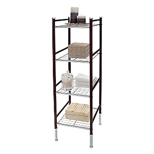 Organize It All 3 Tier Over the Toilet Bathroom Storage Space Saver, Chrome and Bronze