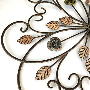 Remenna Metal Wall Art- Metal Flower Scroll Wall Art Decor Rustic Wall Decor for Bedroom Bathroom Living room Outdoor Garden… (Flower Scroll Wall Art)