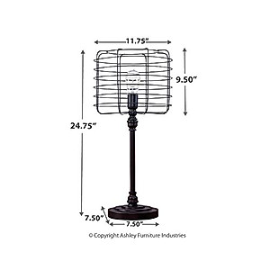 Signature Design by Ashley L207164 Javan Table Lamp, 11.63" x 11.63" x 24.75", Antique Black
