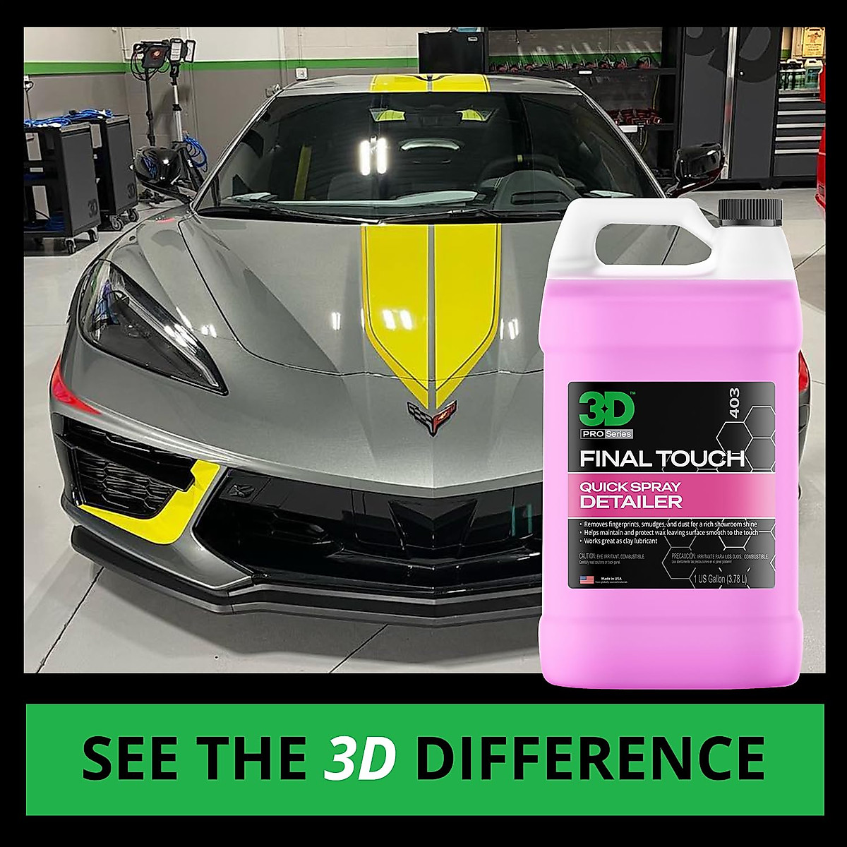 3D Final Touch Quick Detail Spray - Easy Spray On, Wipe Off Showroom Shine 1 Gallon