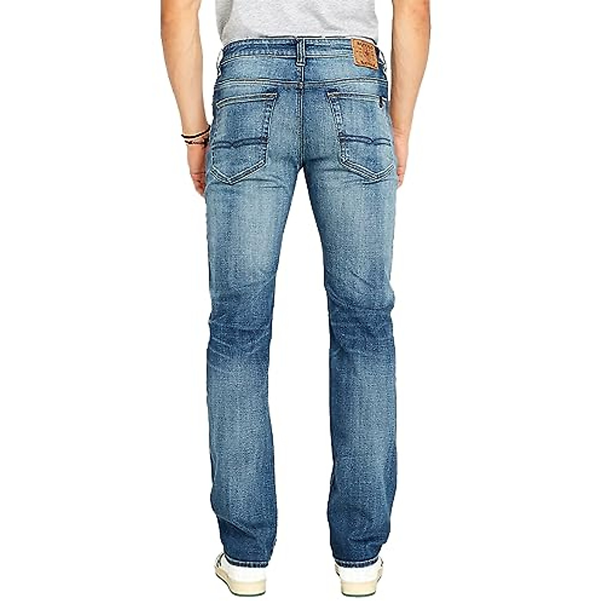 Buffalo David Bitton Men's Relaxed Straight Driven Jeans, Authentic and Sanded Indigo, 36W x 32L