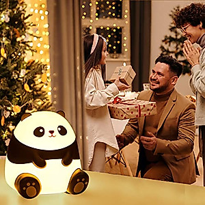 MIVANI Night Light for Kids, Panda Gifts, Cute LED Lamps for Teen Girls Bedroom, Timer Auto Shutoff, AAA Battery Operated, Silicone Animal Nightlight for Baby Nursery, Toddler Boy, Kawaii Room Decor