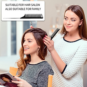 Rat Tail Combs Hair Combs :3Pack Parting Comb,Fine Tooth Comb,Tail Comb,Metal Long Steel Pin Rat Tail Comb,Combs for Women，Professional Hair Salon Quality Styling Combs(Black|Purple|Pink）