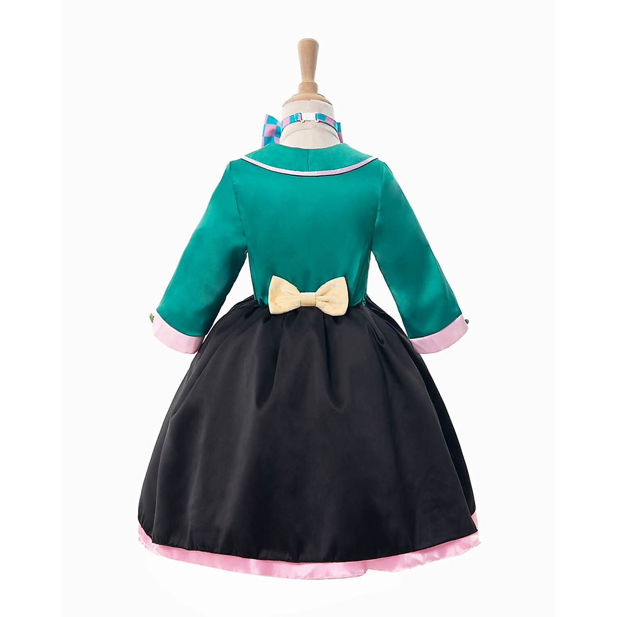 Nuoqi Girls Mad Hatter Costume Mad Hatter Tea Party Costume Halloween Dress with Hat M