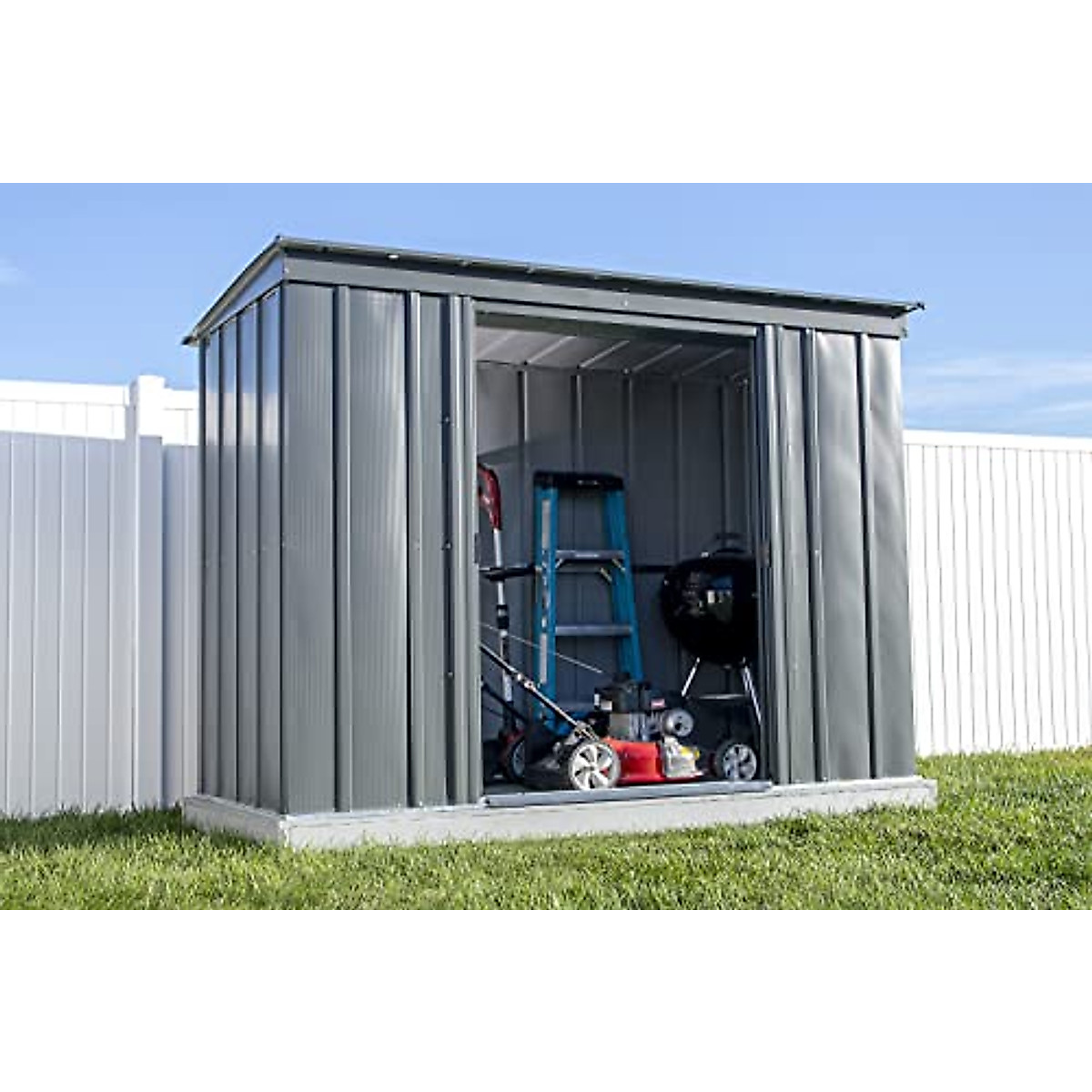 Arrow Classic Steel Storage Shed, 8x4, Charcoal