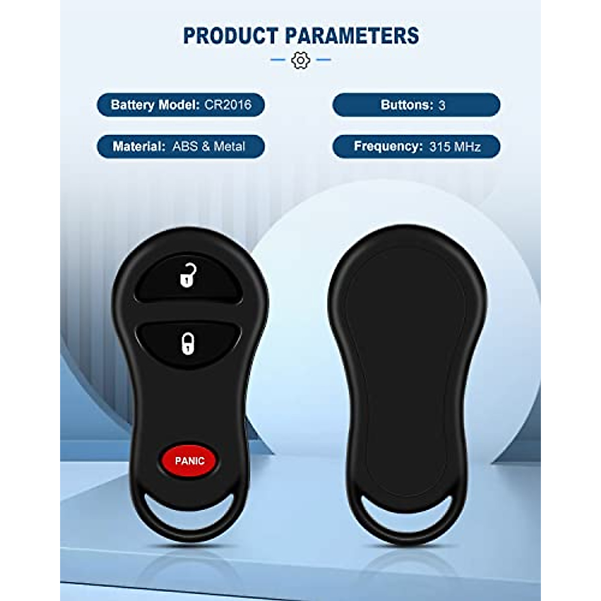 ECCPP 1X Keyless Entry Remote Key Fob Replacement for Jeep Cherokee Grand Cherokee for Dodge Dakota Durango Ram 1500/2500/3500 99-04 key fob FCC 04686366 05014736 GQ43VT9T (315MHz)
