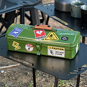 FAPAO Outdoor Tools Storage Box Portable Camping Picnic Hand Box Metal Tools Storage Box with Handle Sundries Storage Box
