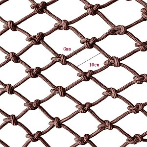 Protective Net Brown Nylon Net, Garden Decoration Net Balcony Safety Net Stairs Children Anti-Fall Net Kindergarten Protective Net Portable Fence Net Can Be Cut 1x2m3m4m (Size : 4 * 5M(13 * 16ft))