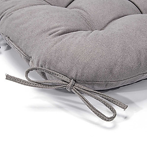 JAMPAYANG Chair Cushion, 4 Pack Chair Cushions for Dining Chairs, Chair Pads and Mat with Ties for Indoor Kitchen Seat and Desk (4 Count - 17 x 16 in, Light Grey)