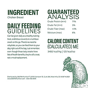 360 Pet Nutrition Freeze Dried Raw Single Ingredient Liver Treats - for Dogs, Made in The USA, 4 Ounce (Beef Liver, Bison Liver, Chicken Liver) (Chicken Breast)